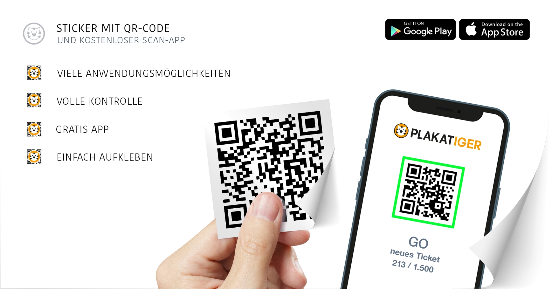 QR-Sticker zum Aufkleben | QR-Sticker mit Scan-App | QR-Tickets ...